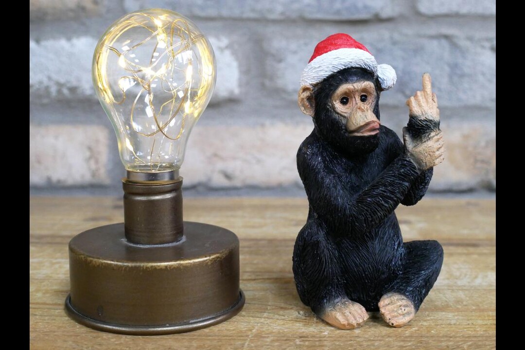 Naughty Festive Swearing Monkey Figure | Funny Gift | Middle Finger ...