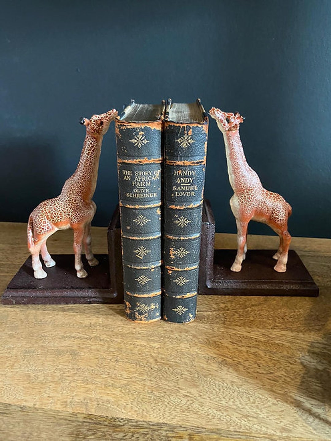 Beautiful Cast Iron Pair of Giraffe Bookends | Great Gift | Quirky ...