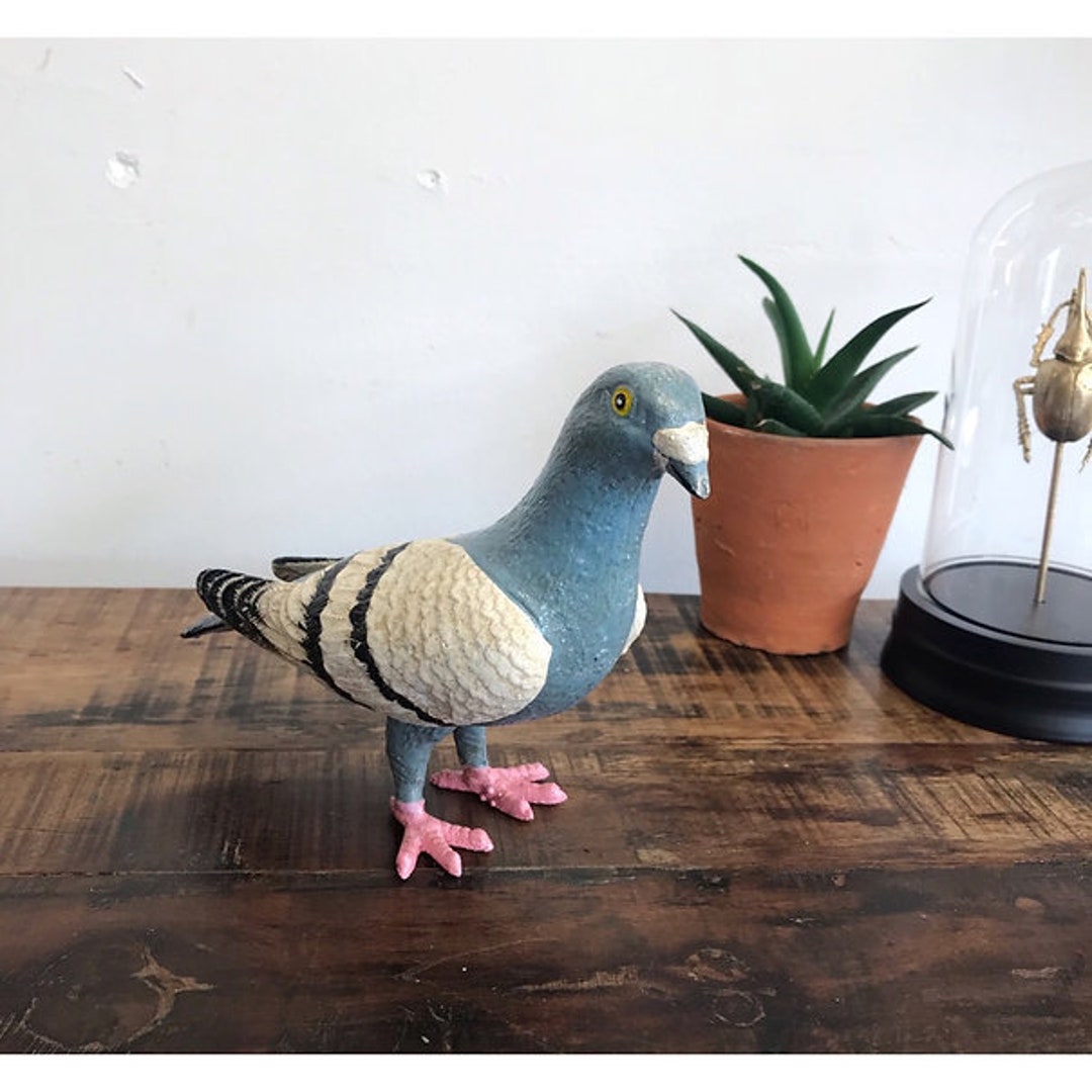 Fabulous Hand Painted Cast Iron Pigeon Ornament Great Gift Animal Decor ...