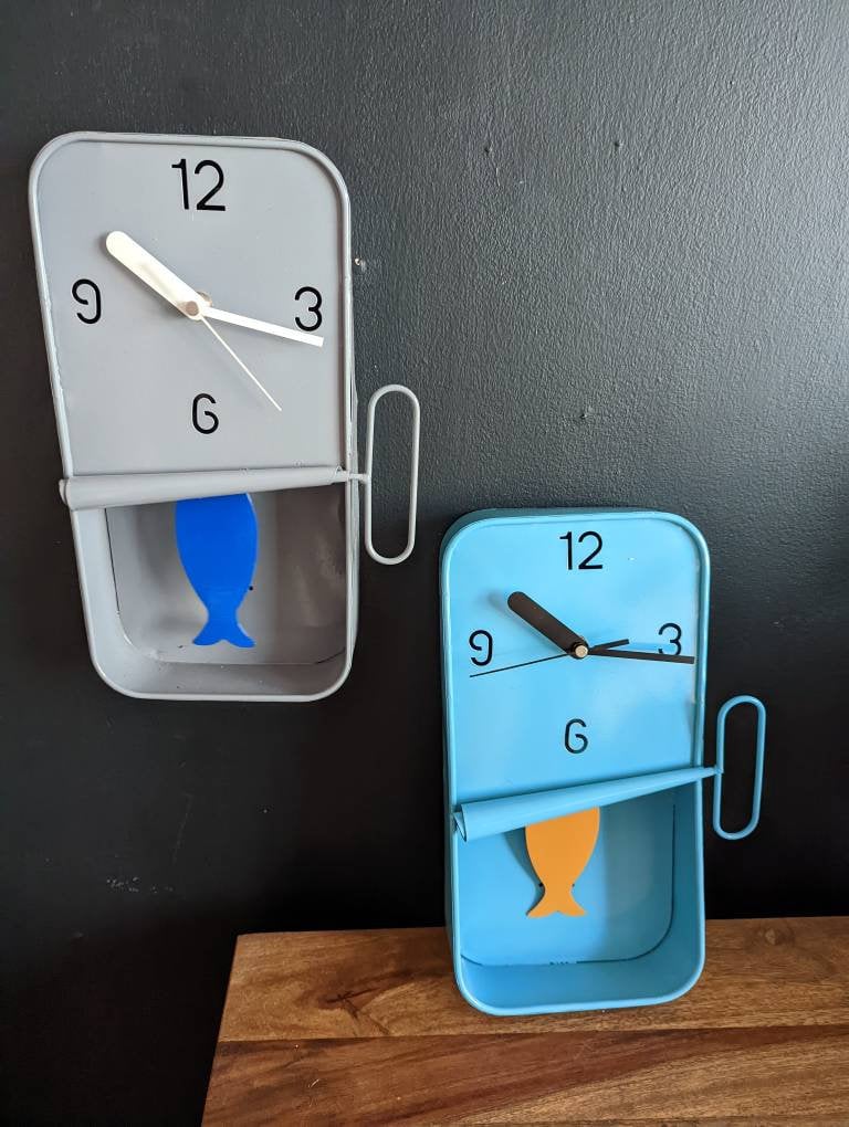 Fabulous Metal Sardine Clock With Swinging Fish Pendulum - Etsy UK