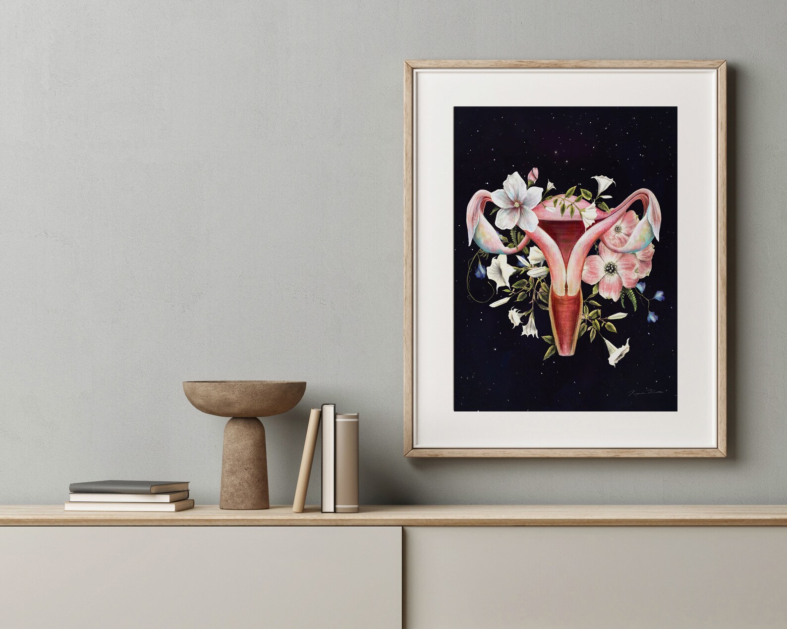 Floral Uterus, Uterus Anatomy, Art Print for Women's Healthcare ...
