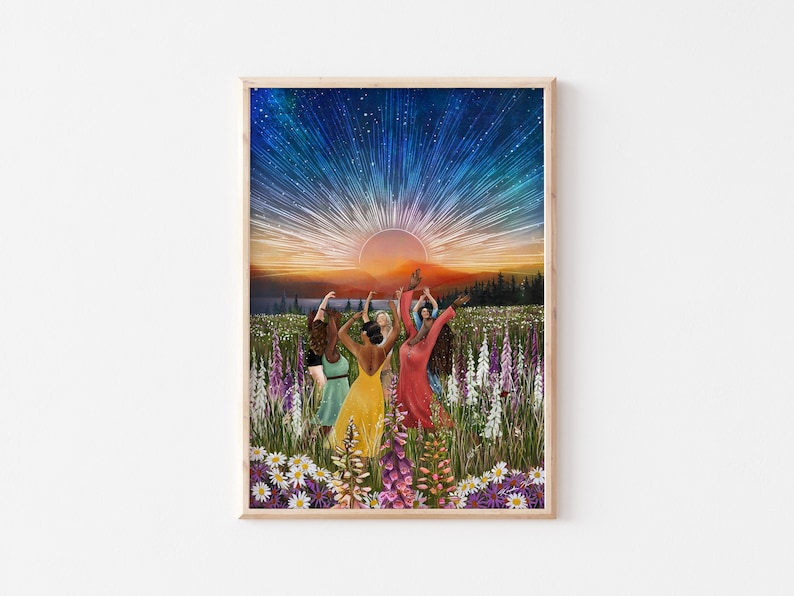 Litha Art Print: Pagan Goddess, Dancing Women, Summer Solstice - Etsy