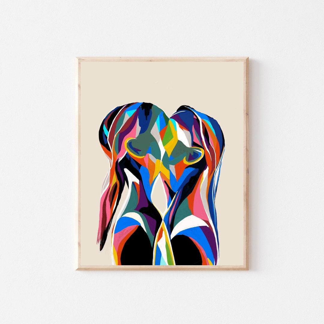 Rapt, Rainbow Art, Self-love Art Print, Best Friends, Friend Art, Love ...