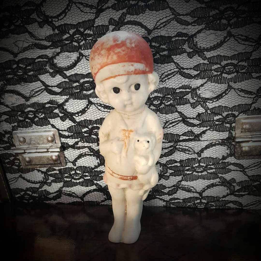 Rare Large Antique Penny Doll Girl With Puppy 1920s - Etsy
