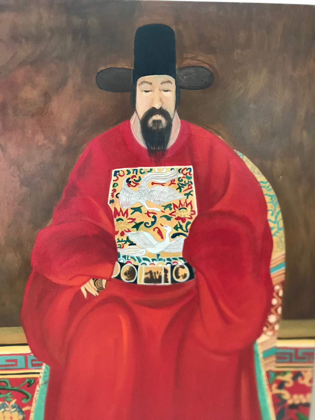 Samurai-painting-chine Dynasty-chinese Portrait -ancient Style Painting ...