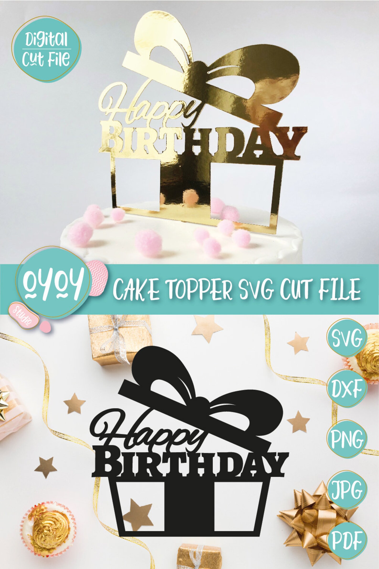 Cake Topper for Birthday SVG Happy Birthday Cake Topper Svg - Etsy Canada