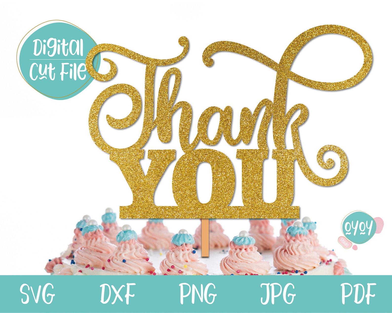 Thank You Cake Topper SVG, Thank You Sign SVG File for Cricut, Thank ...