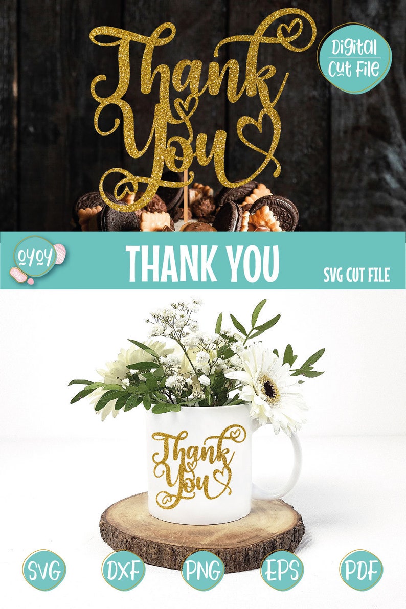 Thank You SVG Thank You Cake Topper SVG Thank You Sign SVG - Etsy
