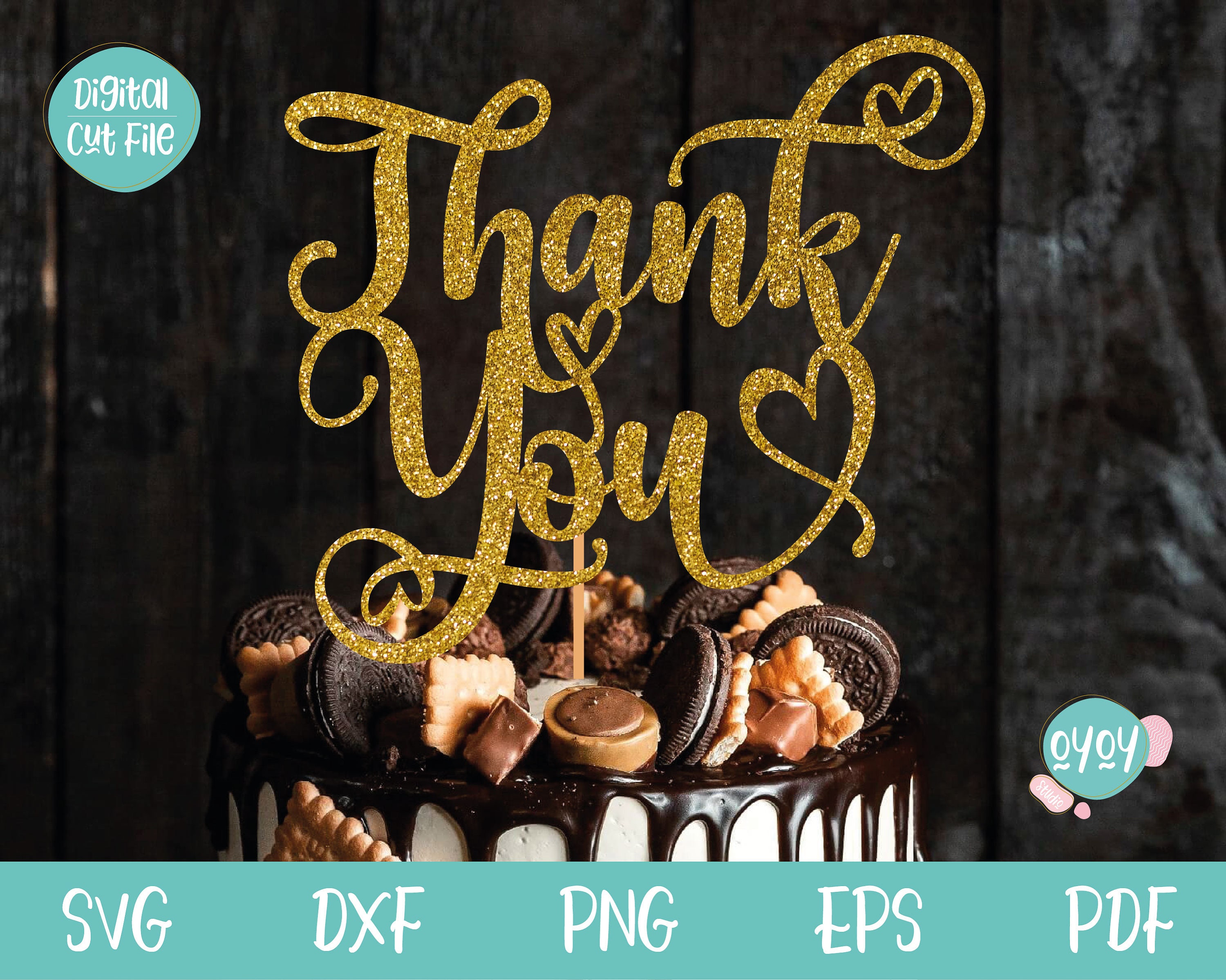 Thank You SVG Thank You Cake Topper SVG Thank You Sign SVG - Etsy