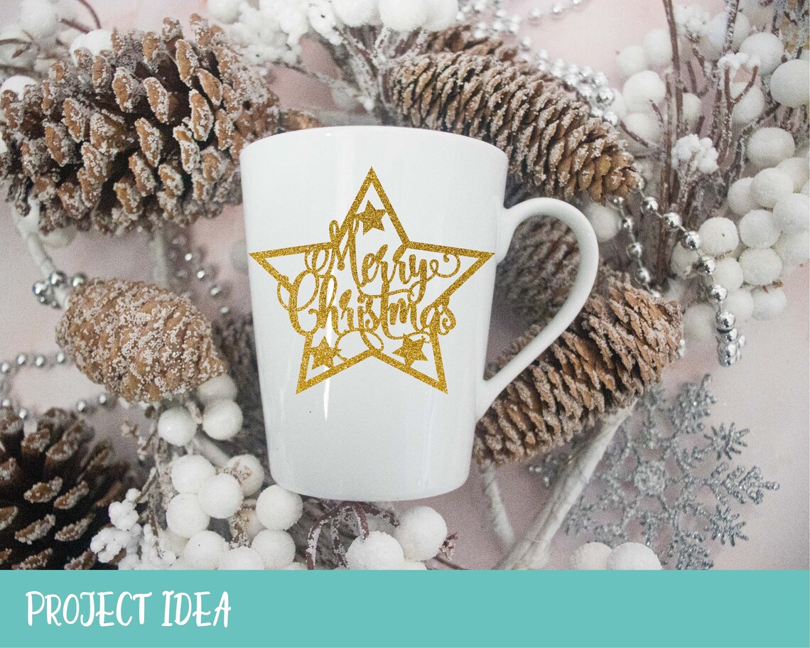 Merry Christmas Cake Topper SVG With Star Christmas Svg File - Etsy Canada