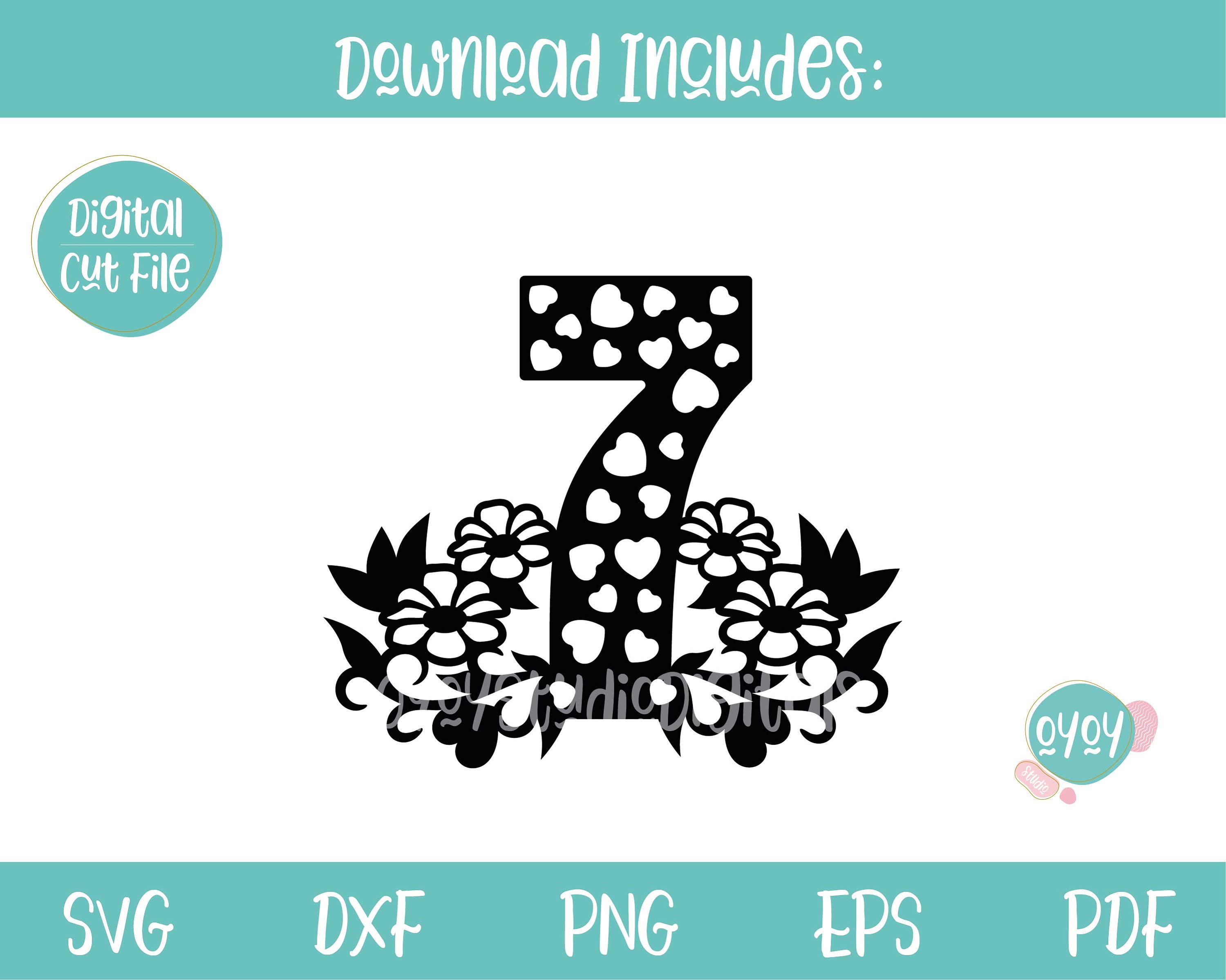 7th Birthday Cake Topper Svg 7 Years Old Svg 7th Birthday - Etsy