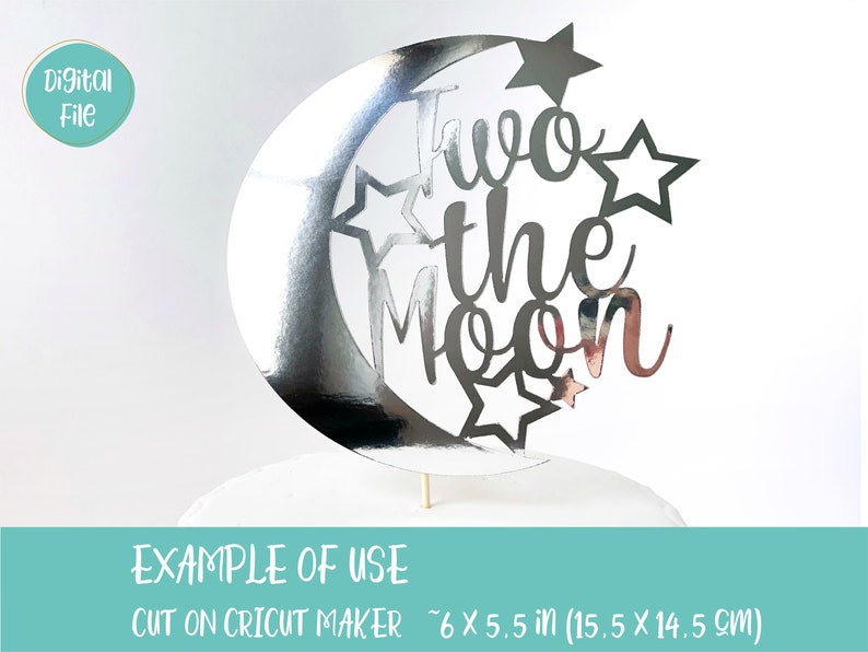 2nd Birthday Cake Topper SVG Two the Moon Cut File for Cricut - Etsy Canada