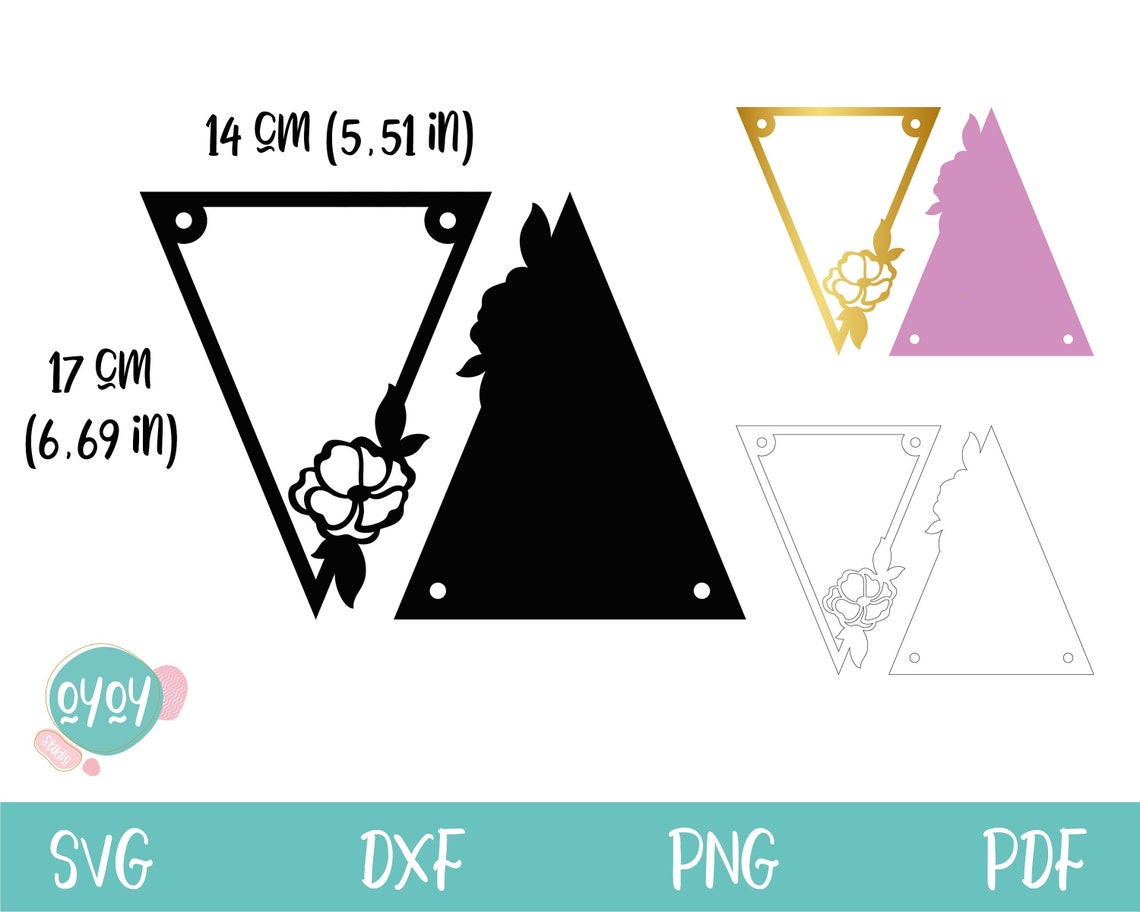 Floral Banner SVG Bunting Banner SVG Birthday Banner Svg for | Etsy