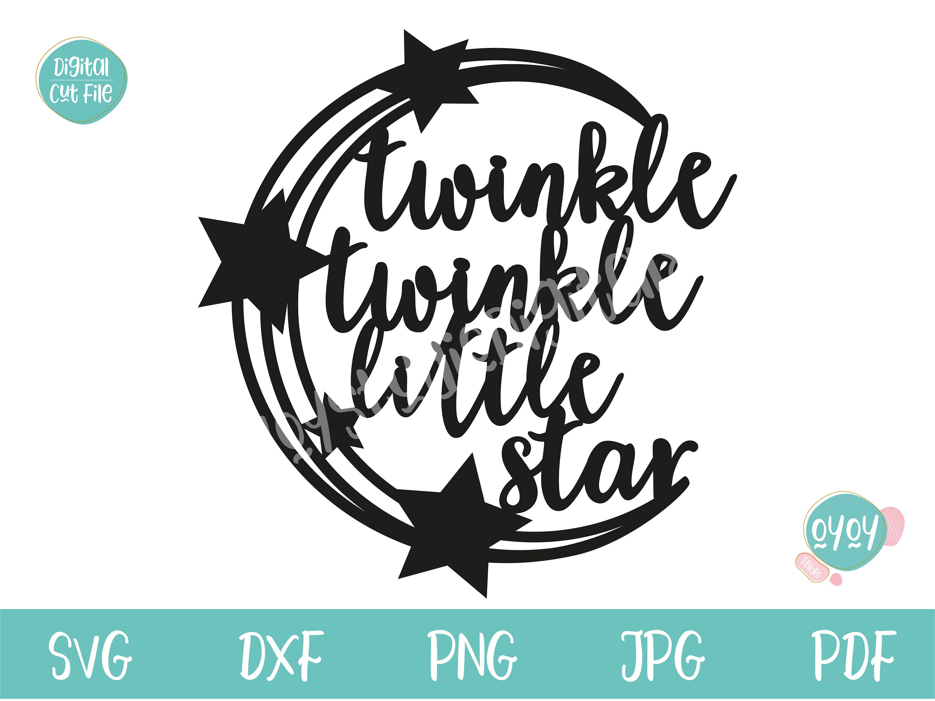 Twinkle Twinkle Little Star SVG, Cake Topper SVG File for Cricut and ...