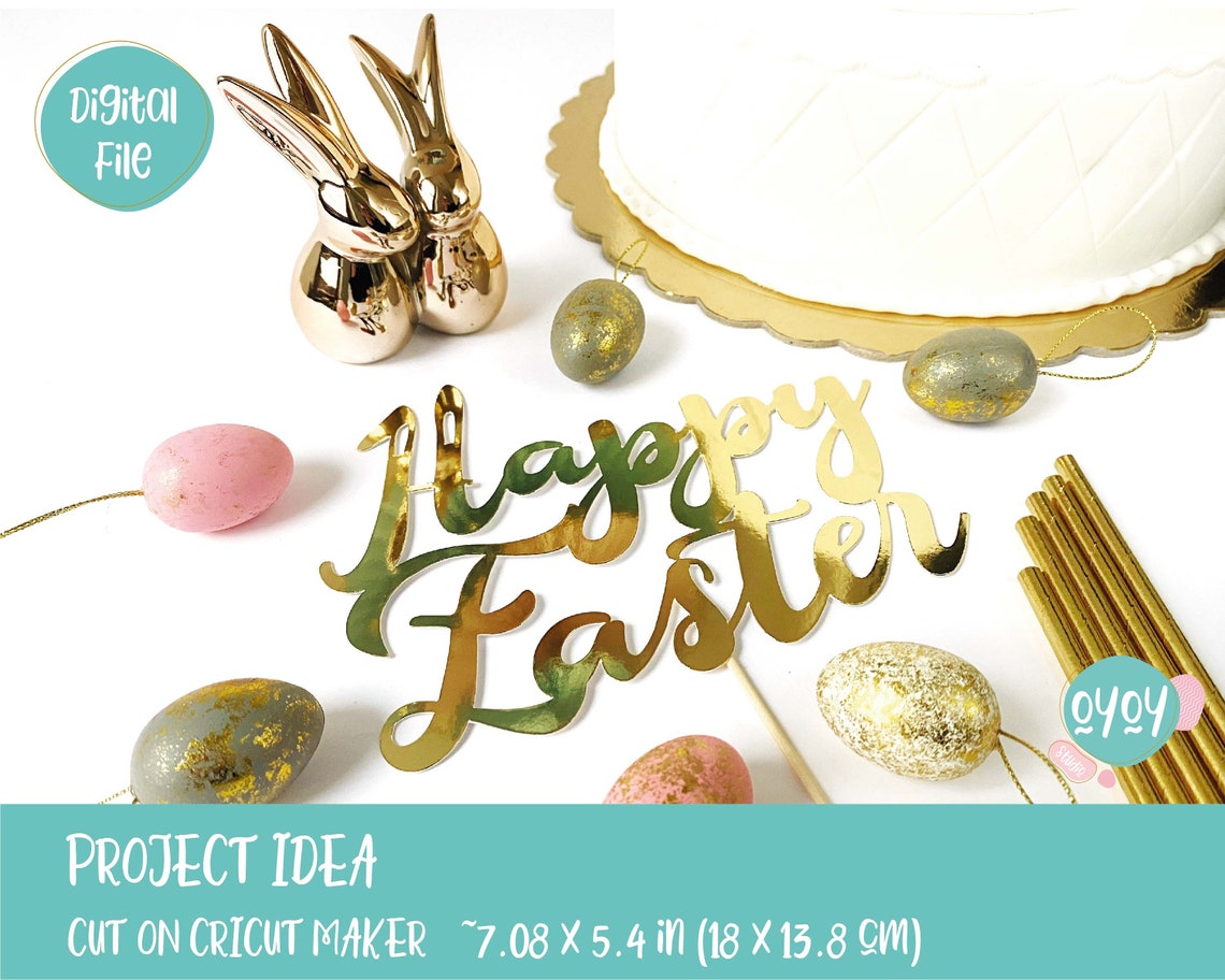 Happy Easter SVG Easter Cake Topper SVG Happy Easter Bunny | Etsy