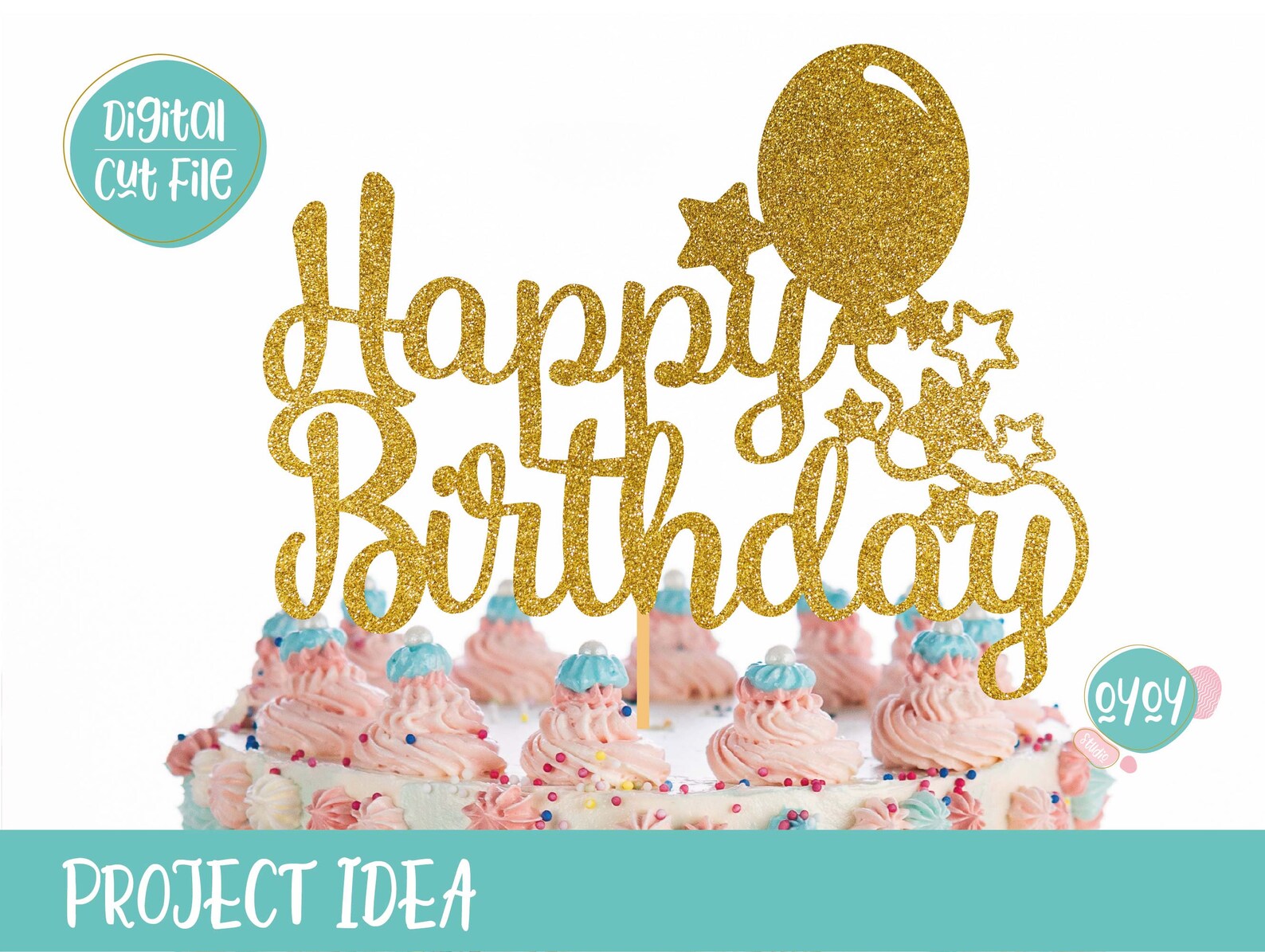 Cake Topper SVG Bundle Happy Birthday Cake Topper SVG Happy - Etsy