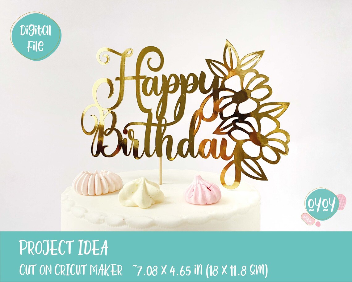 Birthday Cake Topper Bundle SVG Cake Topper SVG Bundle Happy - Etsy