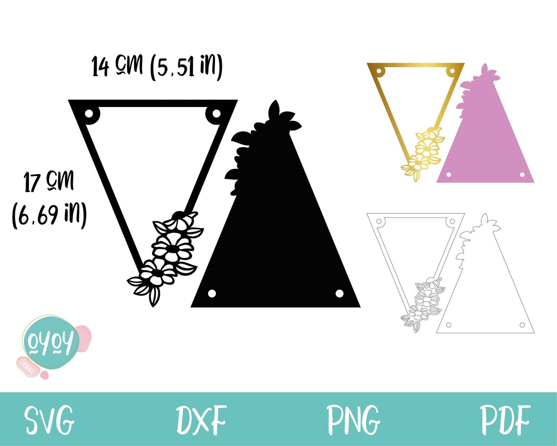 Floral Banner SVG Bunting Banner SVG Birthday Banner Svg for | Etsy