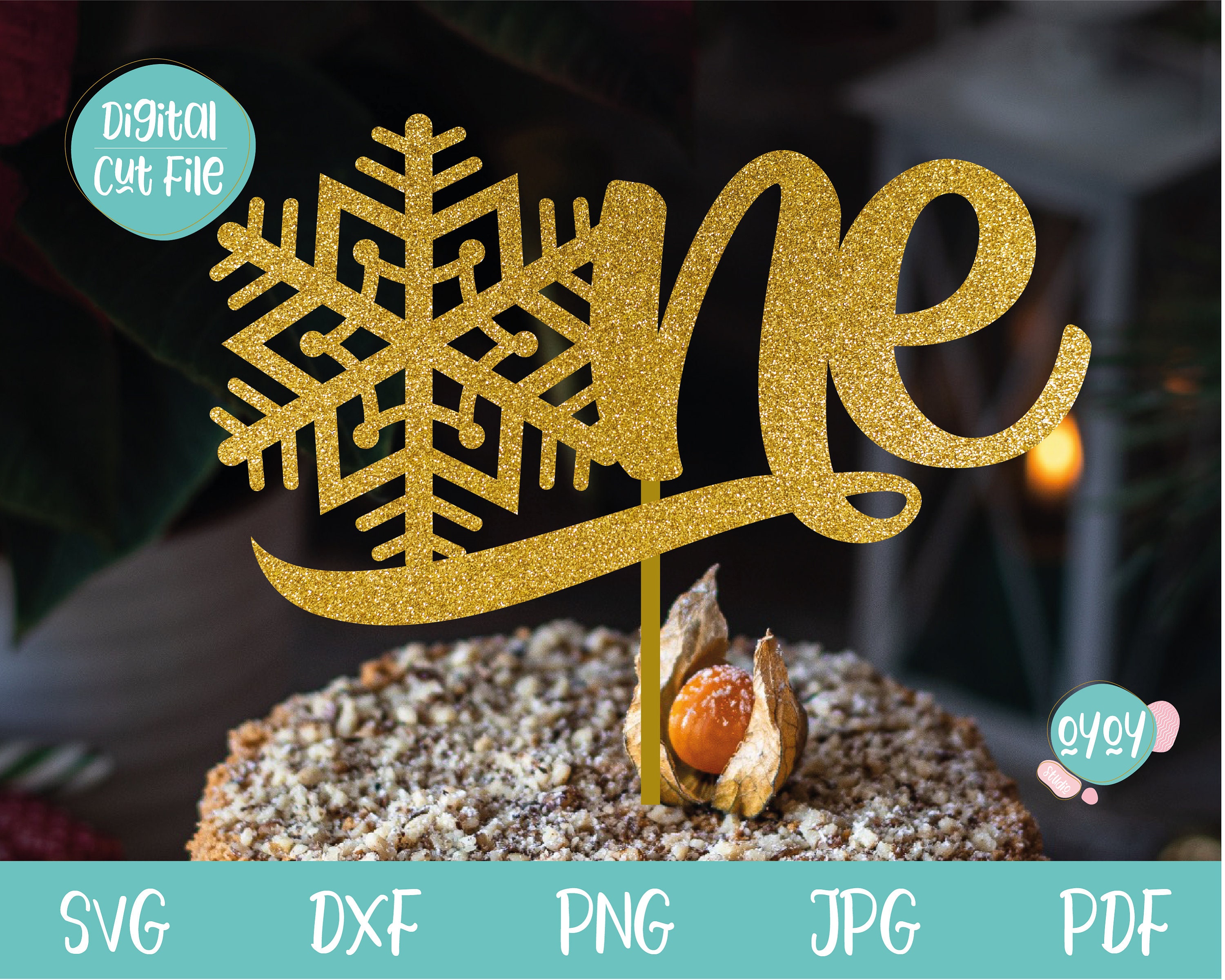 One Cake Topper With Snowflake Svg 1st Birthday Cake Topper - Etsy