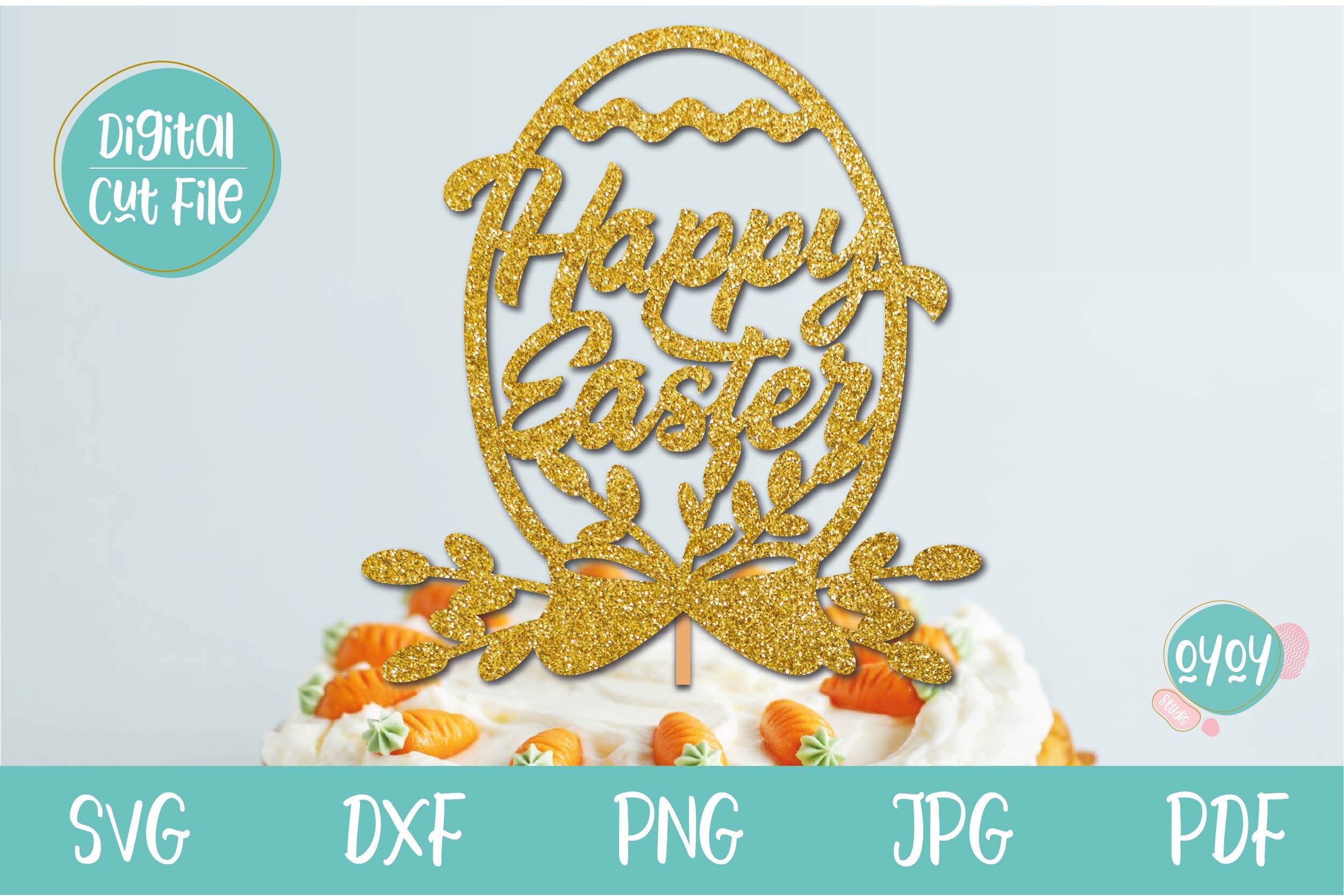 Happy Easter Cake Topper SVG Easter Egg SVG Easter Cake | Etsy