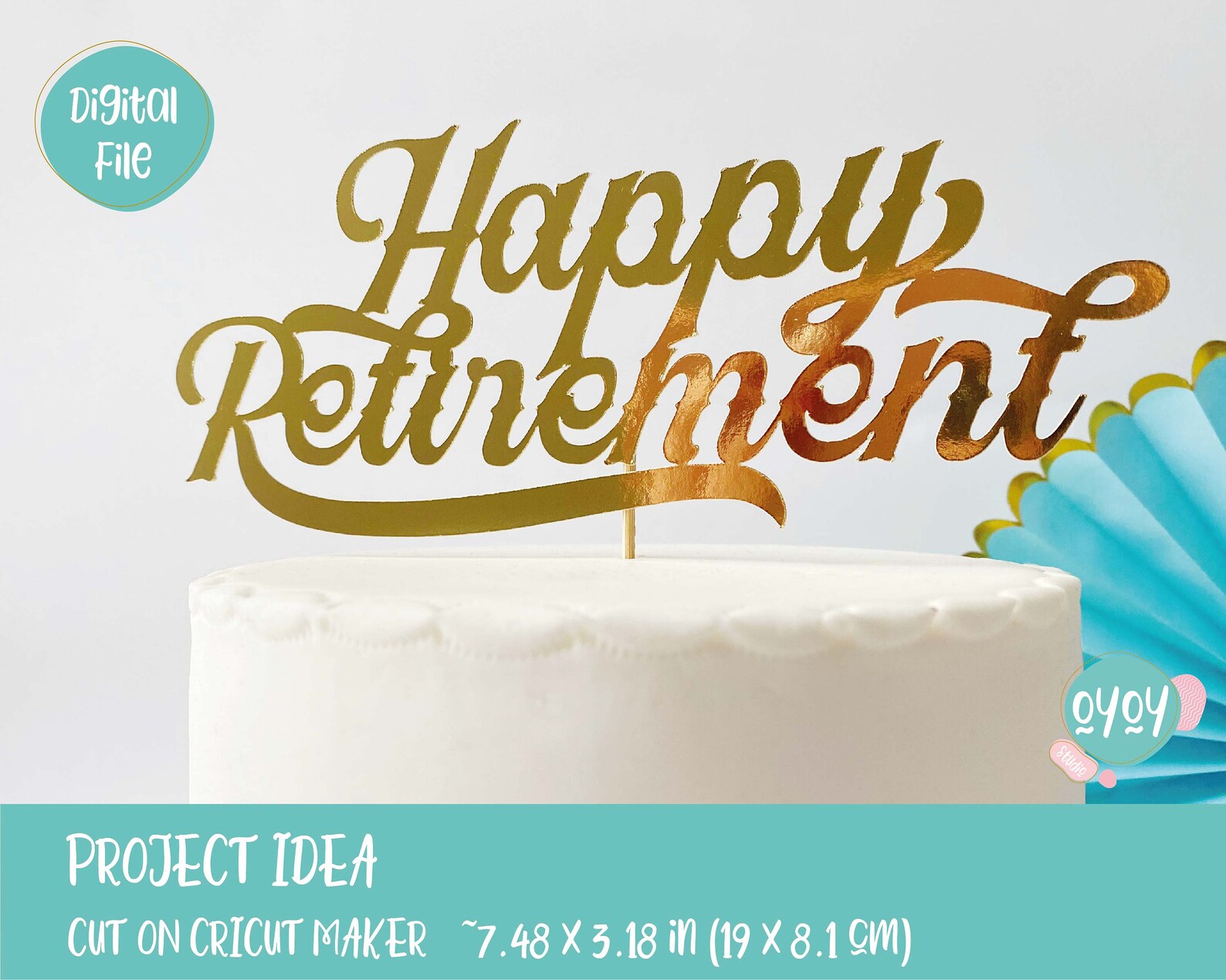 Happy Retirement Cake Topper Svg for Retirement Party, Retirement SVG ...