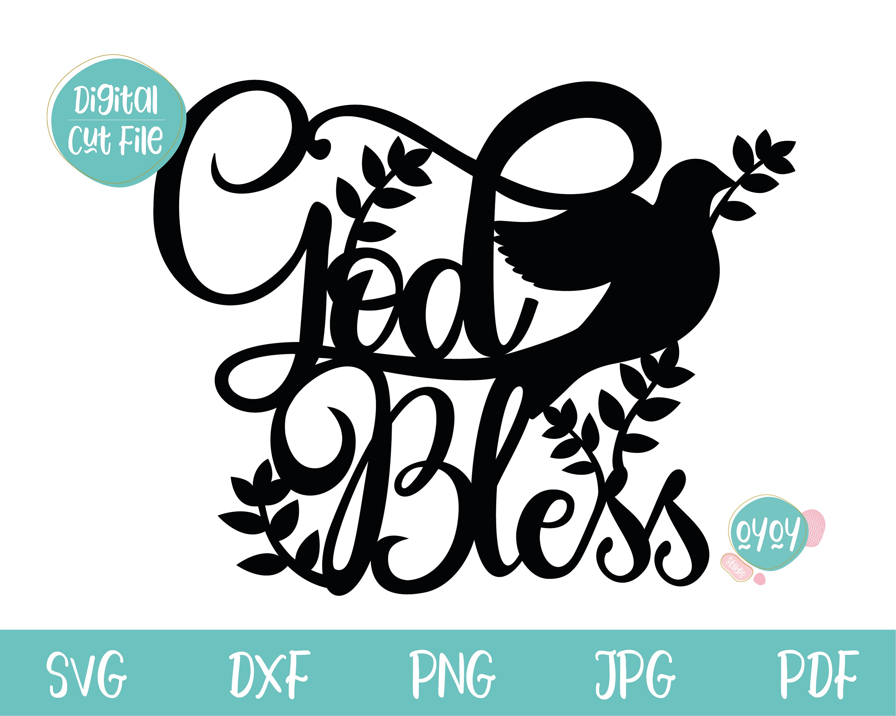 Baptism SVG God Bless Cake Topper Svg With Dove Christian - Etsy Canada