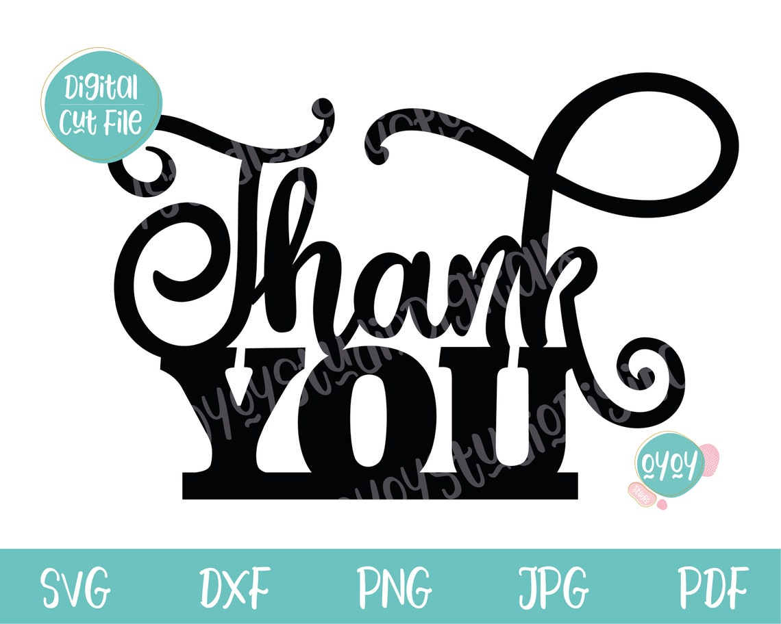 Thank You Cake Topper SVG, Thank You Sign SVG File for Cricut, Thank ...