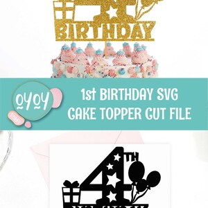 4th Birthday Cake Topper SVG, 4th Birthday Girl SVG, 4th Birthday Boy ...