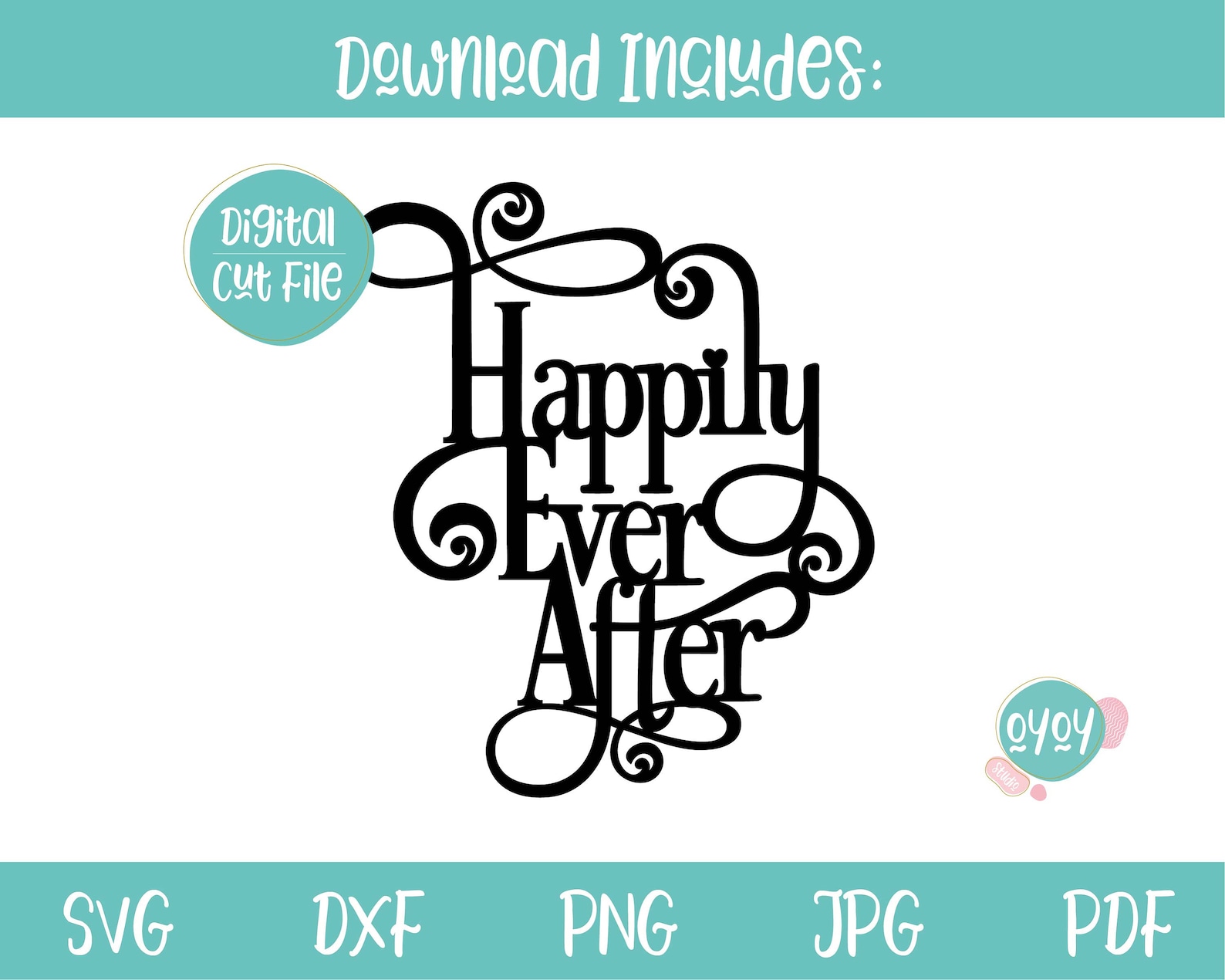 Happily Ever After SVG Wedding Cake Topper SVG Cake Topper - Etsy