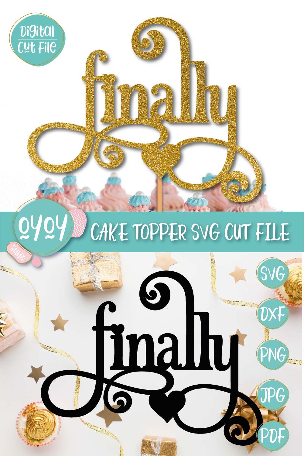 Finally SVG Wedding Cake Topper SVG Engagement Cake Topper - Etsy