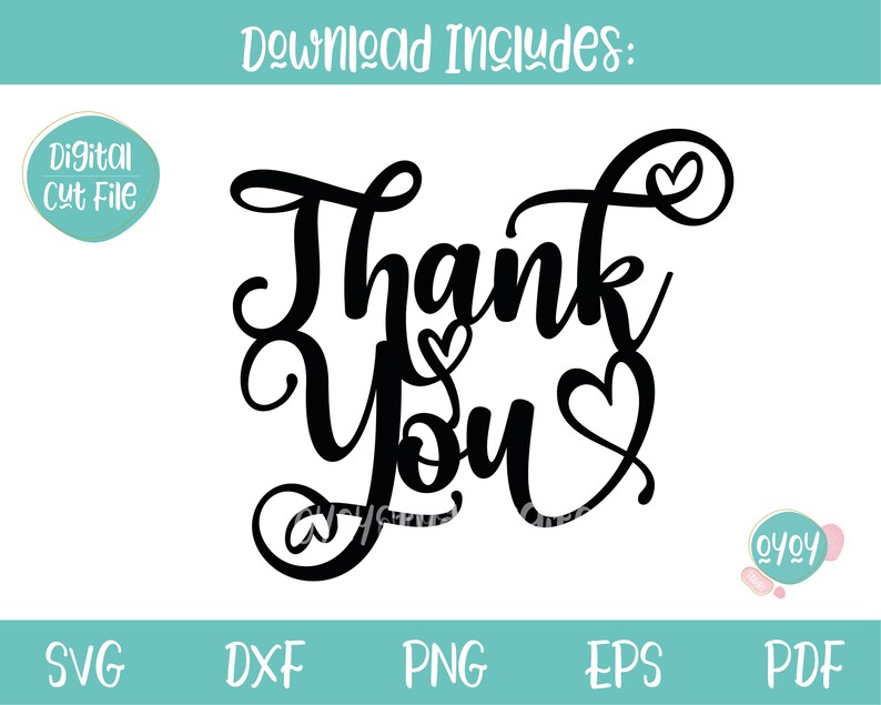 Thank You SVG, Thank You Cake Topper SVG, Thank You Sign SVG File for ...