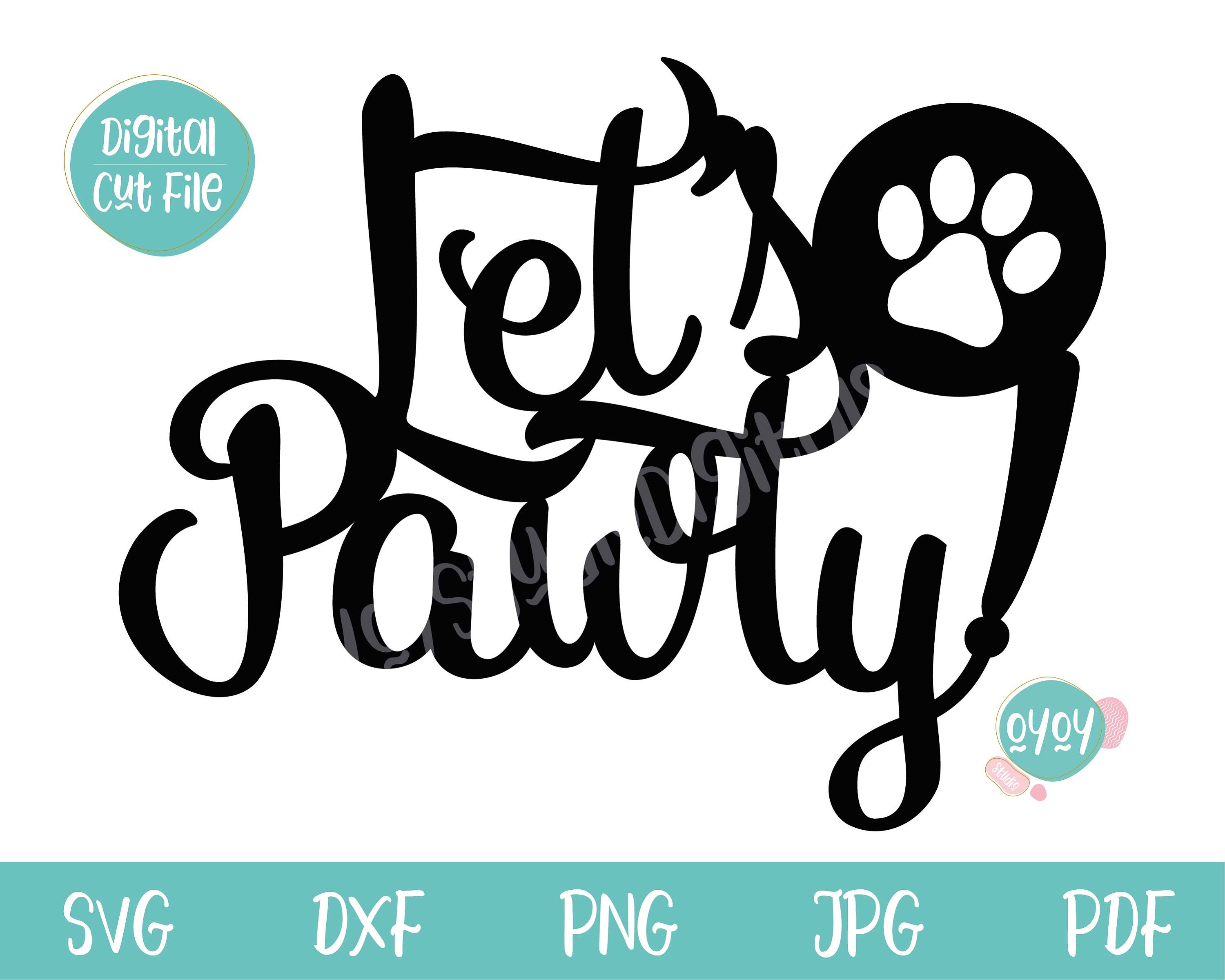 Puppy Birthday Svg, Dog Birthday Cake Topper SVG, Let's Pawty Cake ...