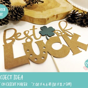 Best of Luck Cake Topper SVG With Clover, Good Luck Cake Topper SVG ...