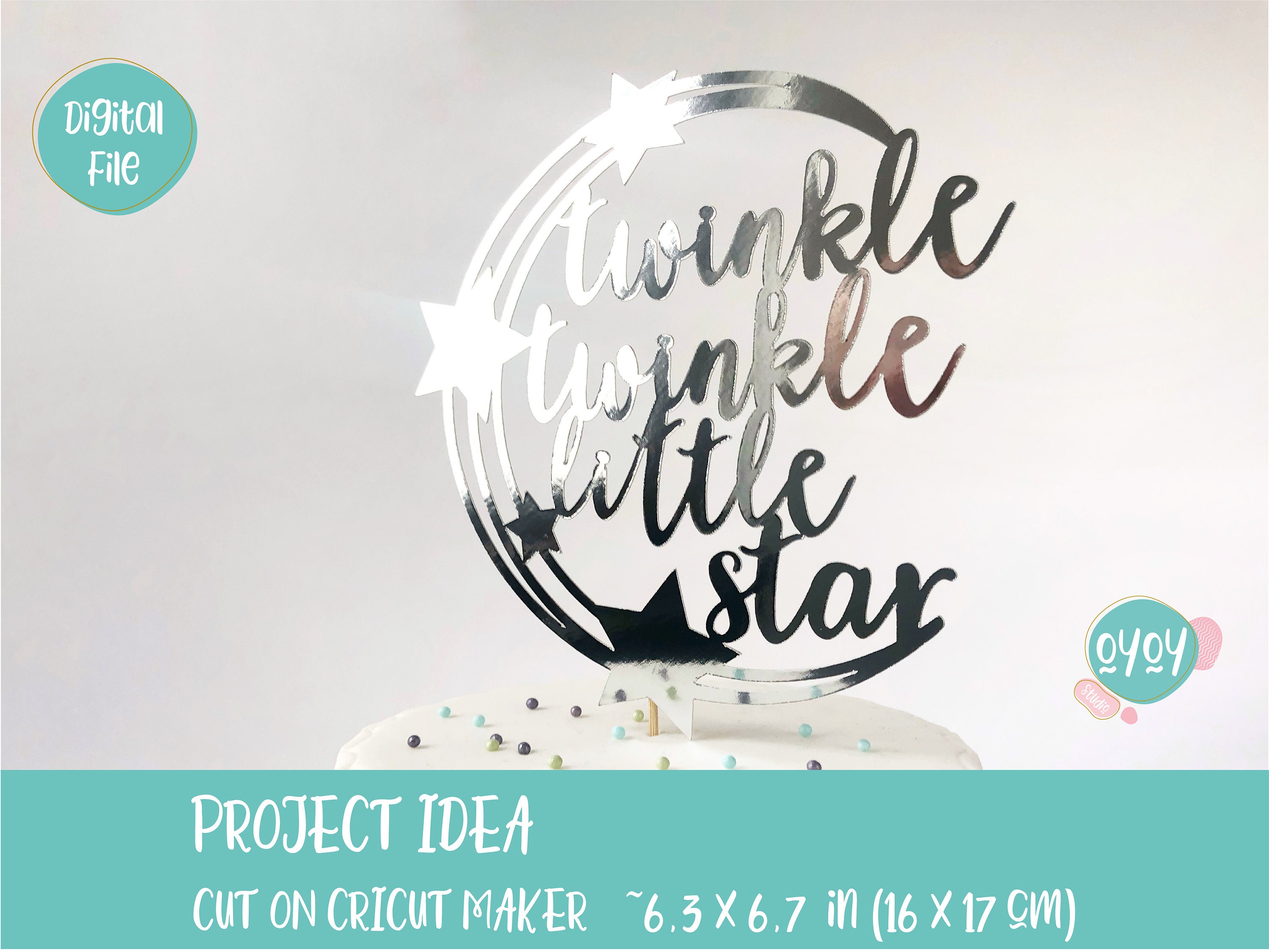 Twinkle Twinkle Little Star SVG Cake Topper SVG File for | Etsy Canada