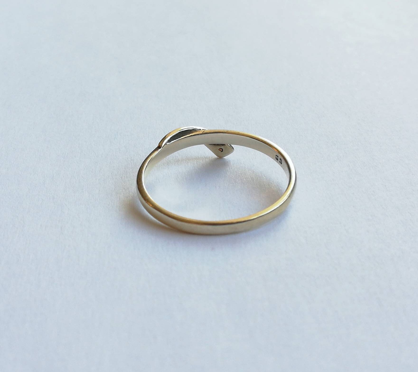 Fine Gold Women's Ring with Small Sparkling Stone 375 9 | Etsy