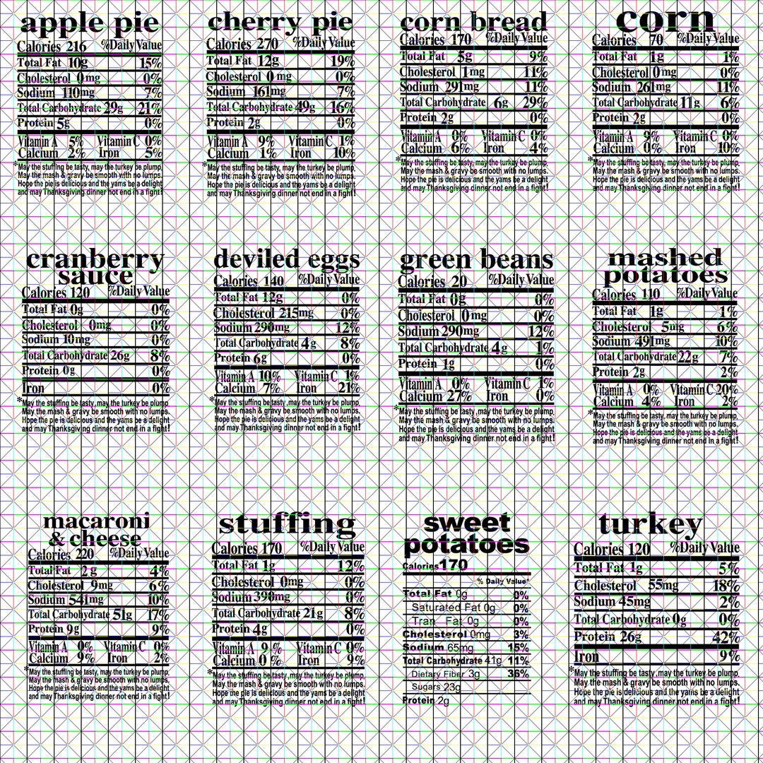 Nutrition Facts Svg's Includes All 12 - Etsy