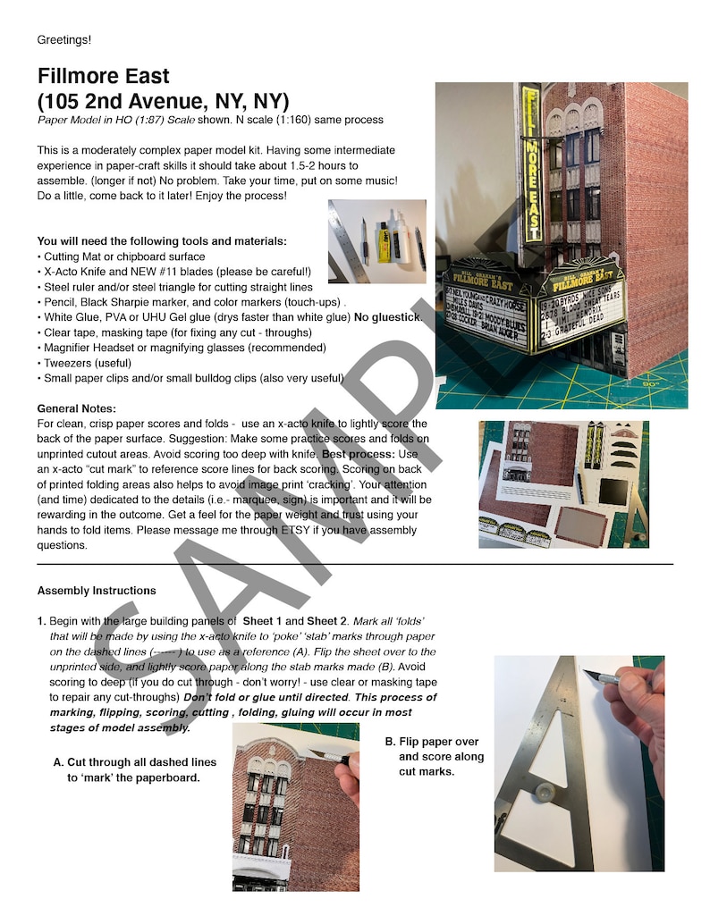 Fillmore East (HO Scale), 1:87 Scale Model Kit - Etsy