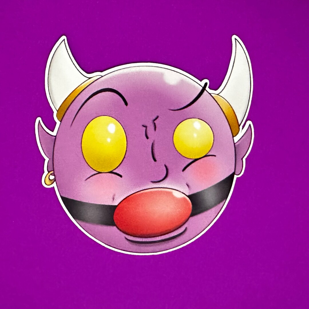 Gagged Devil Emoji Sticker speak No Evil - Etsy