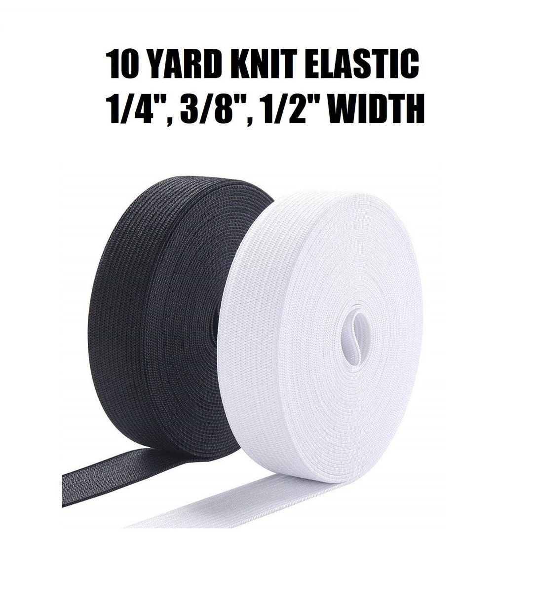 Beyond Trim Sewing Elastic Knit Elastic Black & White - 10yds (1/2