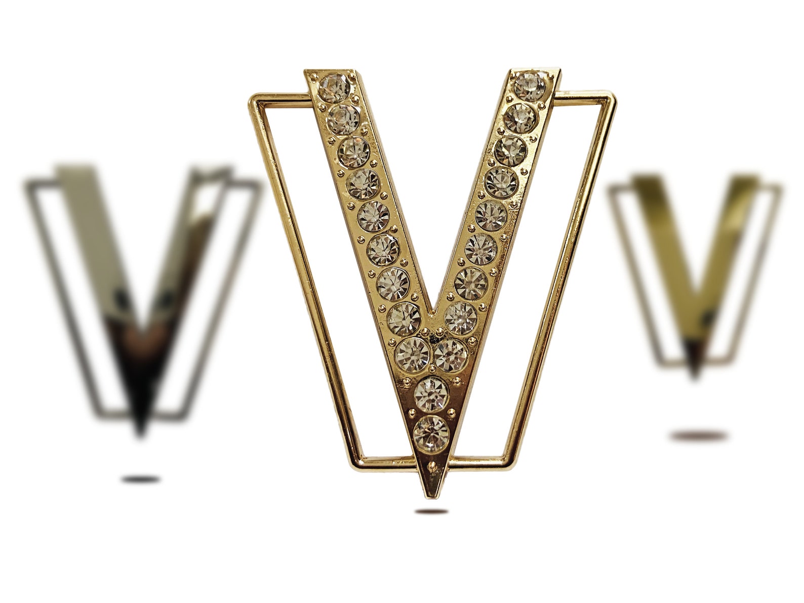 V-buckle Shape Buckle by 5 Pcs Nickel Gold Rhinestone | Etsy