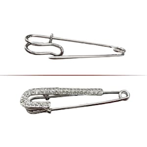 Rhinestone Safety Pin, Jumbo Safety Pins 2”/3" Classic Safety Pin ...
