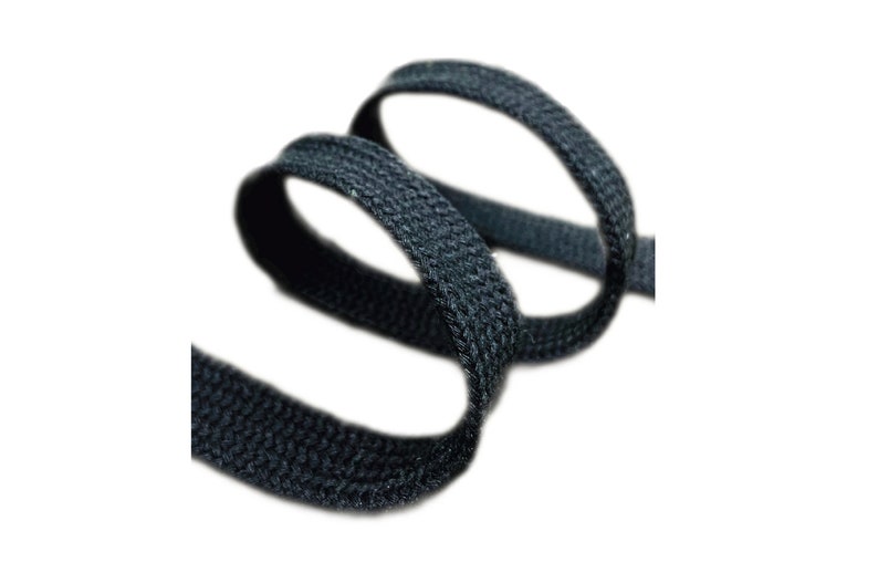 Beyond Trim 3/8" Cotton Black / White Flat Draw String Draw Cord Trim ...