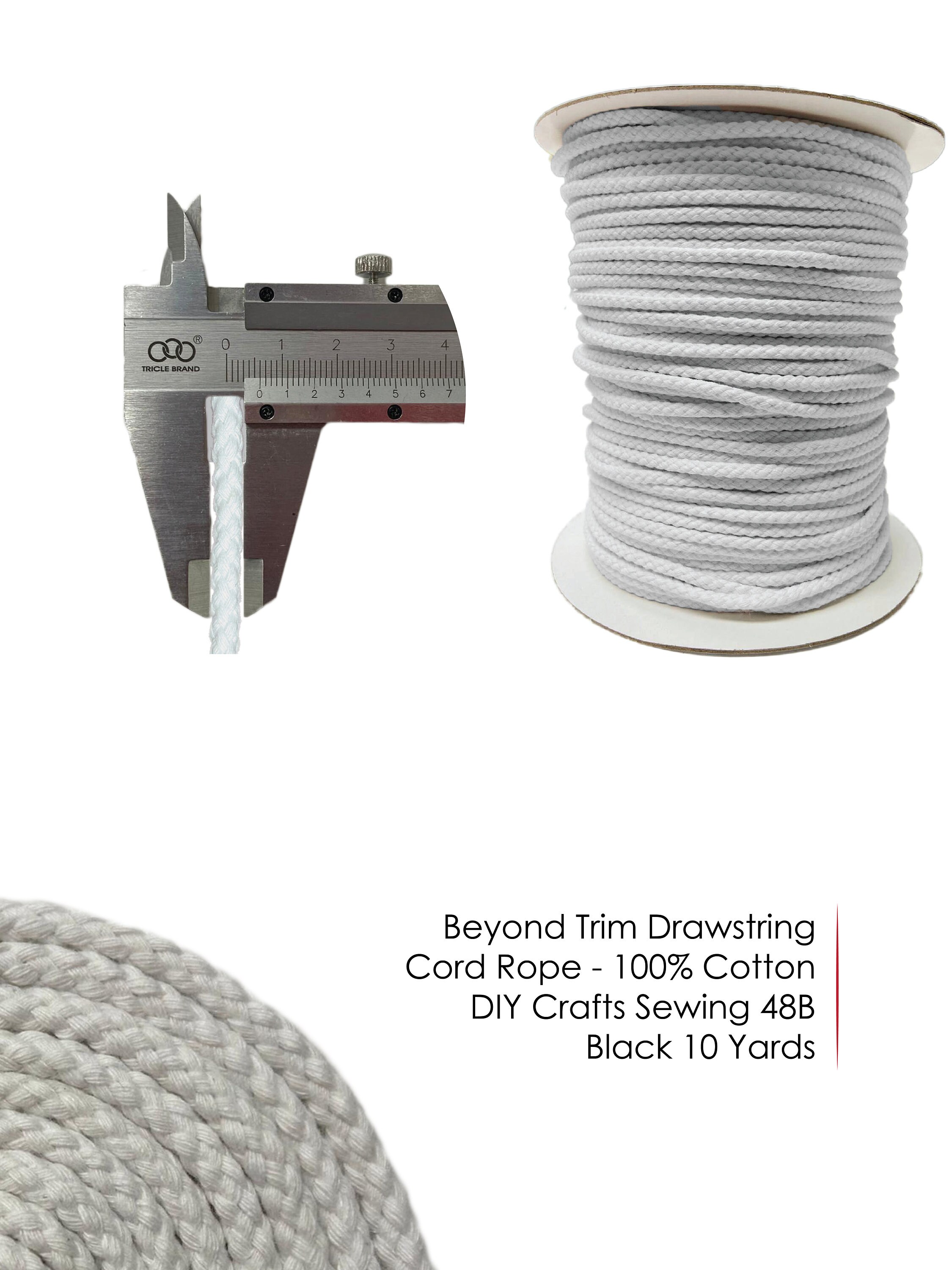 Beyond Trim Drawstring Cord Rope - 100% Cotton DIY Crafts Sewing 48B ...