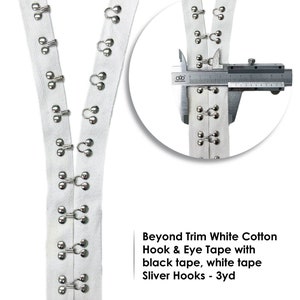 Black / White Hook and Eye Tape Trim With 1" Cotton Tape - DL472 ...