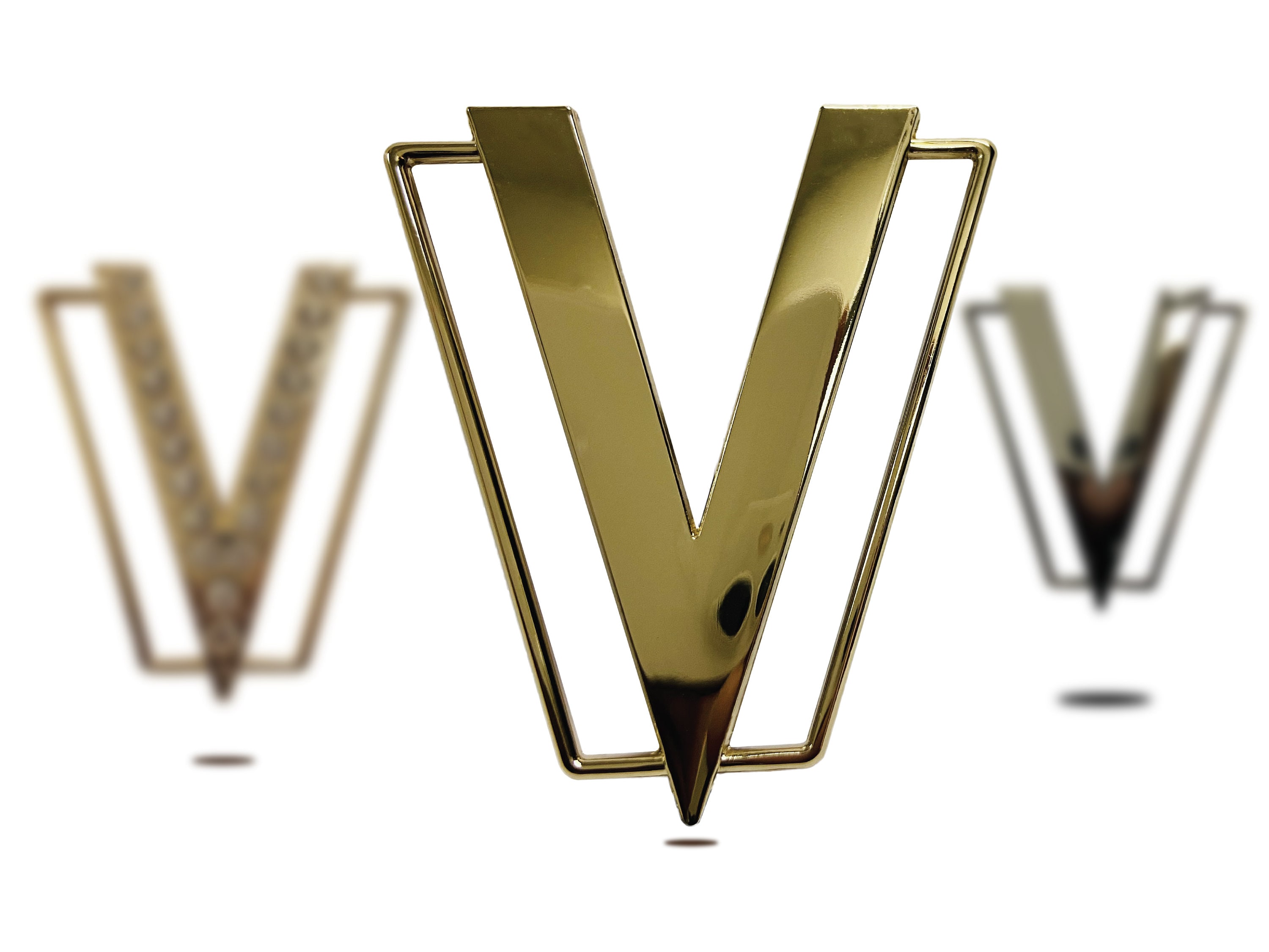 V-buckle Shape Buckle by 5 Pcs Nickel Gold Rhinestone | Etsy