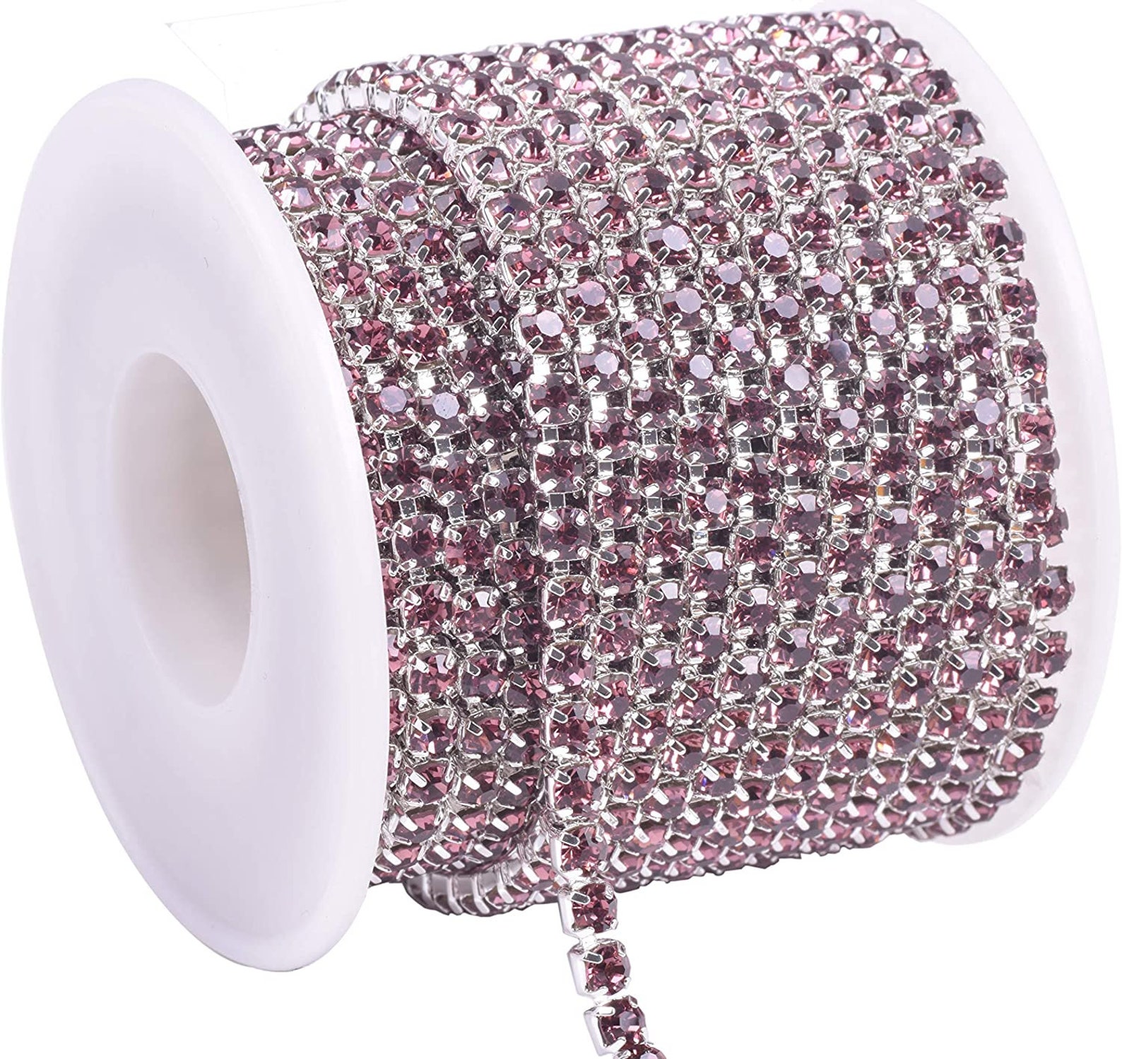 SLIVER Rhinestone Chain by Yard With Clear Crystal 3mm 4mm - Etsy