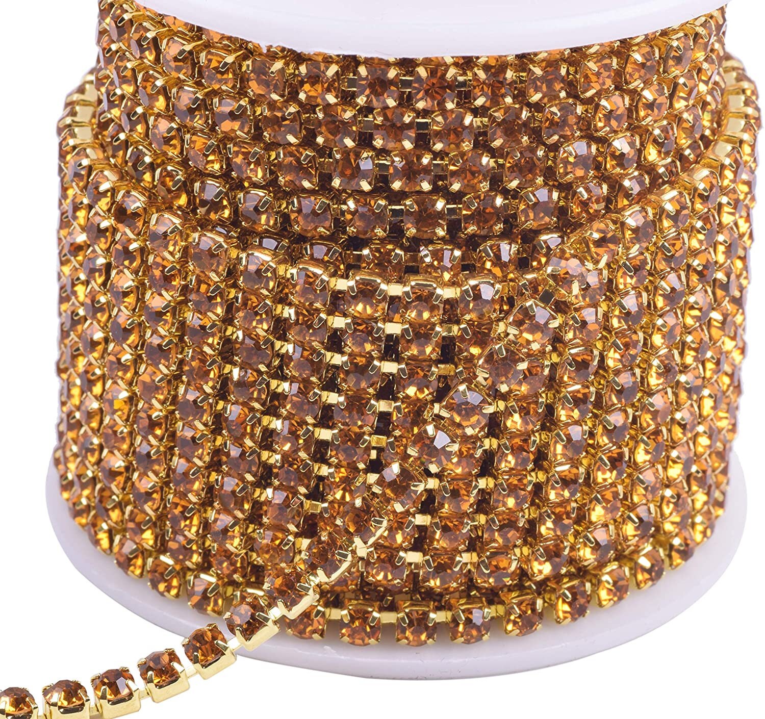 Gold Rhinestone Chain by Yard With Clear Crystal - 3mm, 4mm, DIY ...