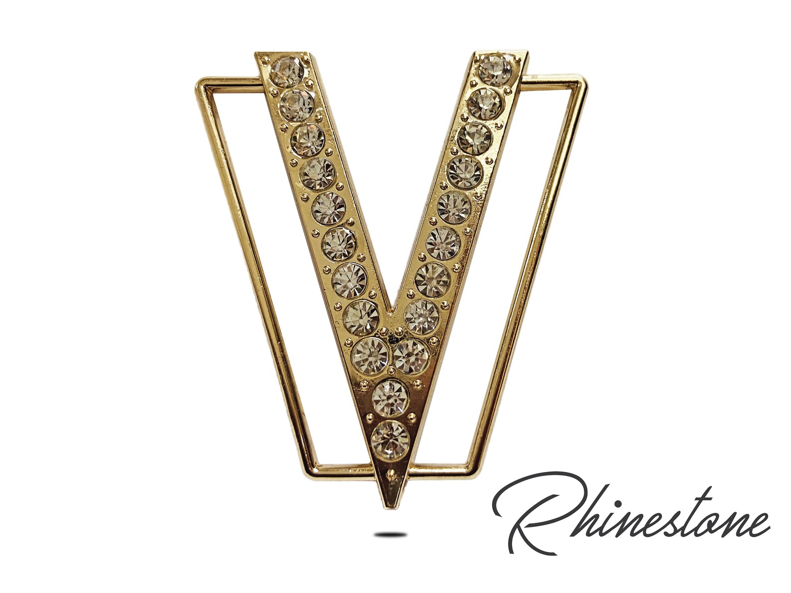 V-buckle Shape Buckle by 5 Pcs Nickel Gold Rhinestone | Etsy