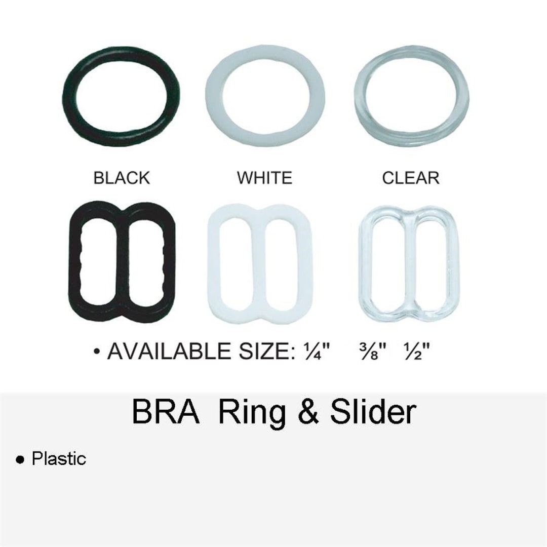 Plastic BRA Rings OR Sliders in Pair Set for Swimwear or Bra Making ...