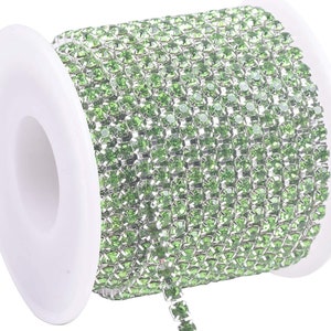 SLIVER Rhinestone Chain by Yard With Clear Crystal - 3mm, 4mm, DIY ...